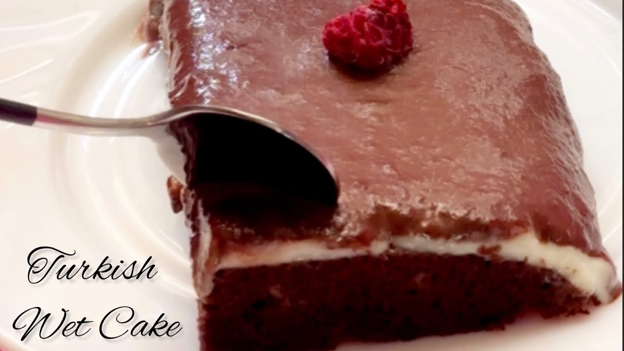 TURKISH MOIST CHOCOLATE CAKE RECIPE WITH CUSTARD CREAM | WET CAKE ...