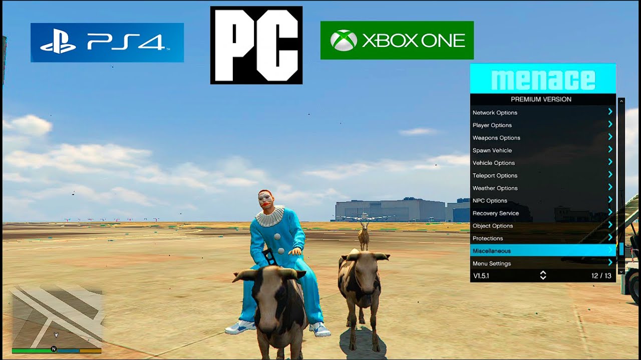 GTA 5: How To Install Mod Menu On Xbox One & PS4 /PC /MENACE 1.5.1 ...