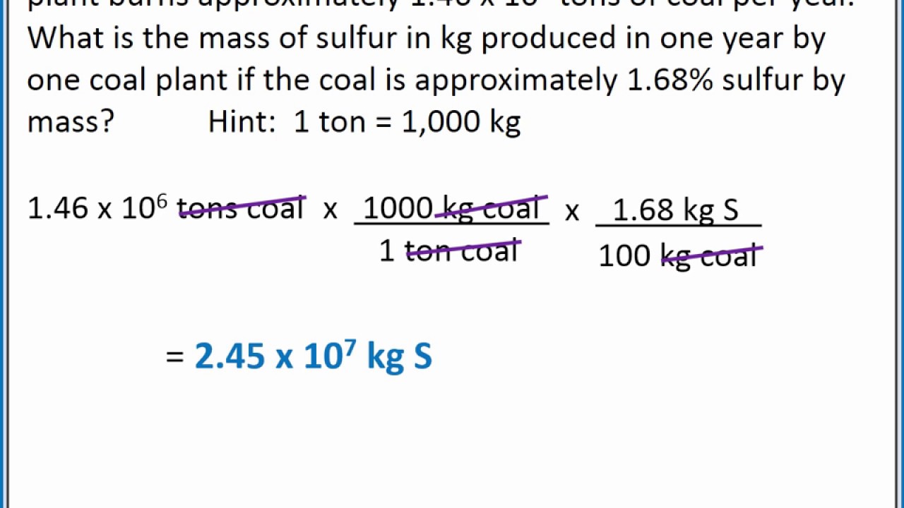 CHEMISTRY 101 Calculating Percent By Mass And Using It As A