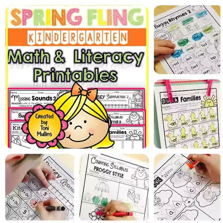 Spring Fling: Kindergarten Math & Literacy Printables - YouTube