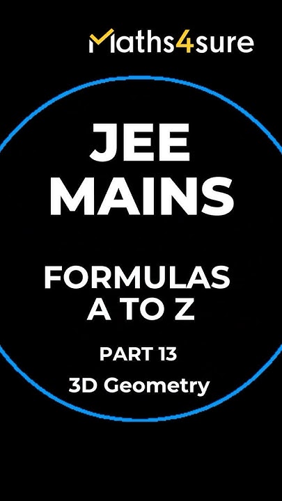 3D Geometry Formulas: JEE | NDA | CUET | Class 12 - YouTube