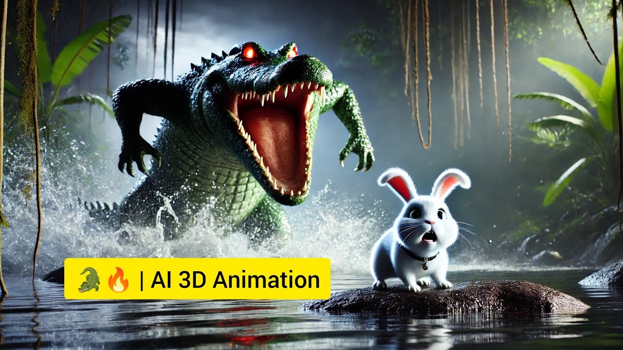 Epic AI Animation 🔥 Clever Rabbit Outsmarts Crocodile | 4K Ultra HD | # ...