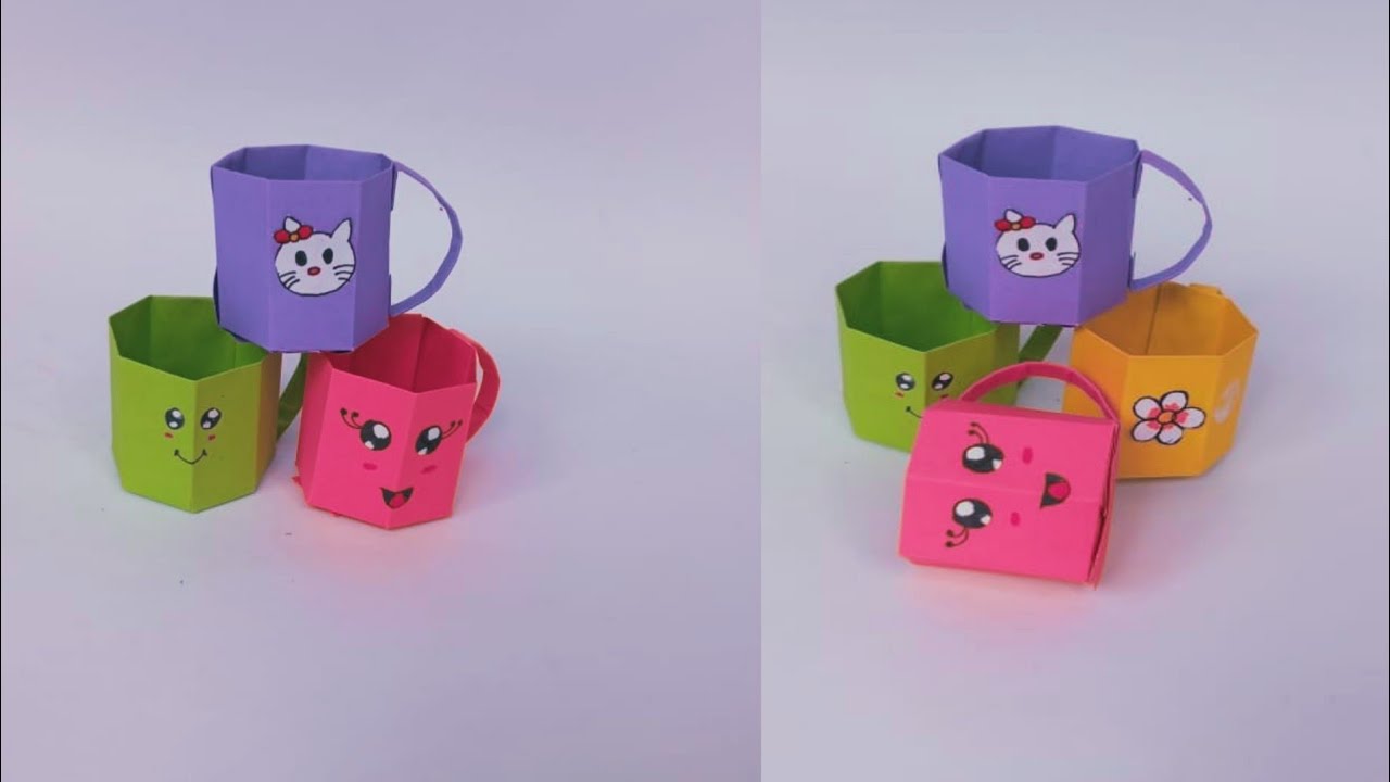 How to make paper cup | Origami paper cup | DIY Paper cup | School ...