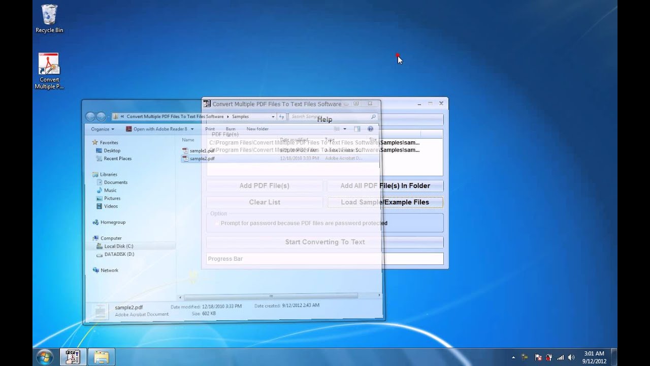 How To Use Convert Multiple Pdf Files To Text Files Software Youtube