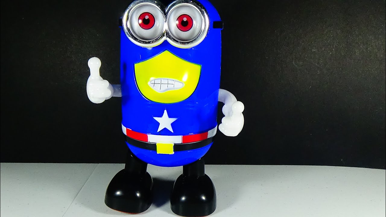 Captain America Minion Costume Dancing Toy With Flashing Lights And Cool Sounds And Music - YouTube