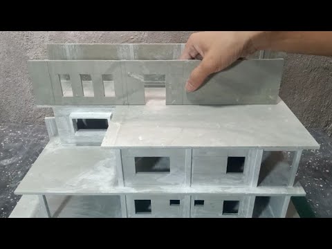 MAKING MODERN 3-STOREY MODEL HOUSE USING PLASTER OF PARIS | Part 4 ...