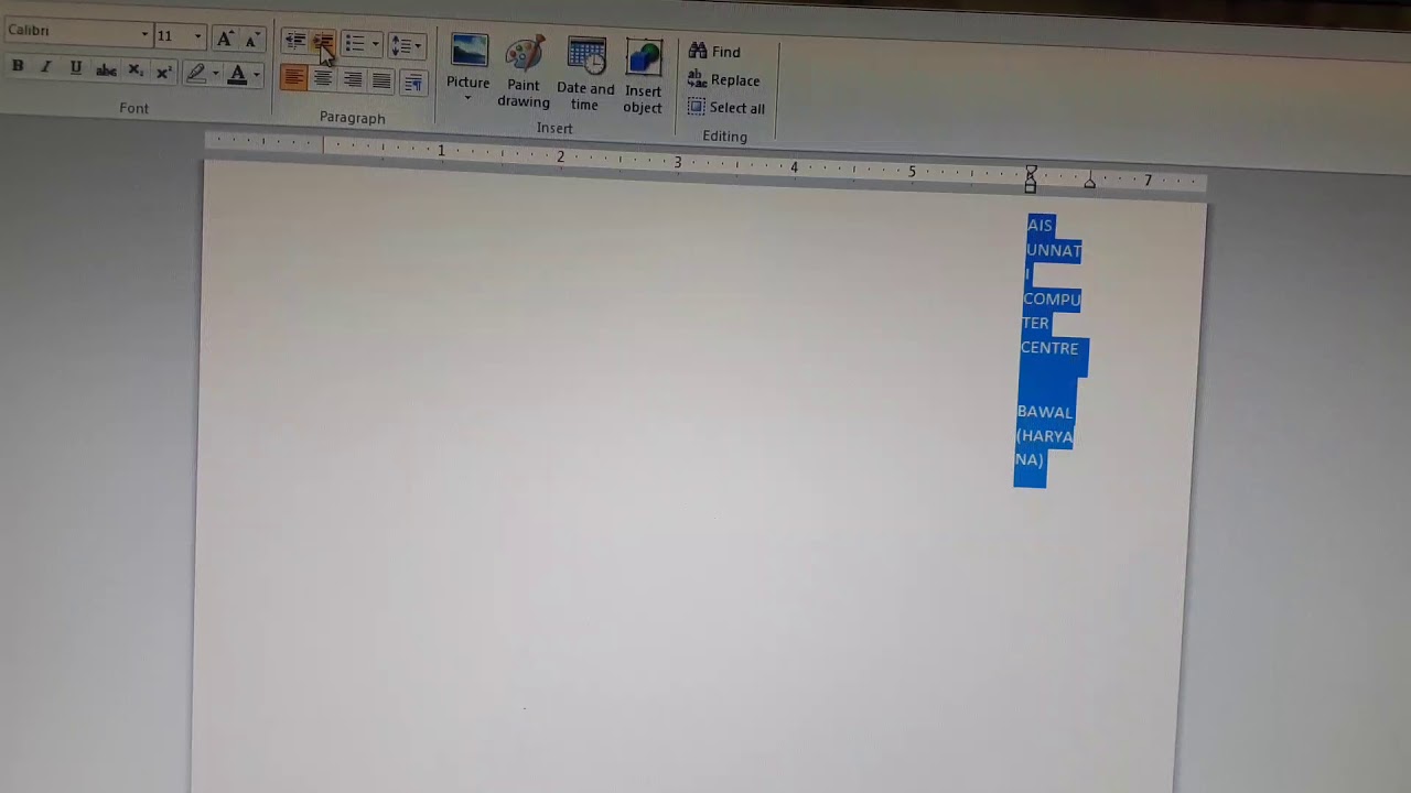Word pad Home Tab - YouTube
