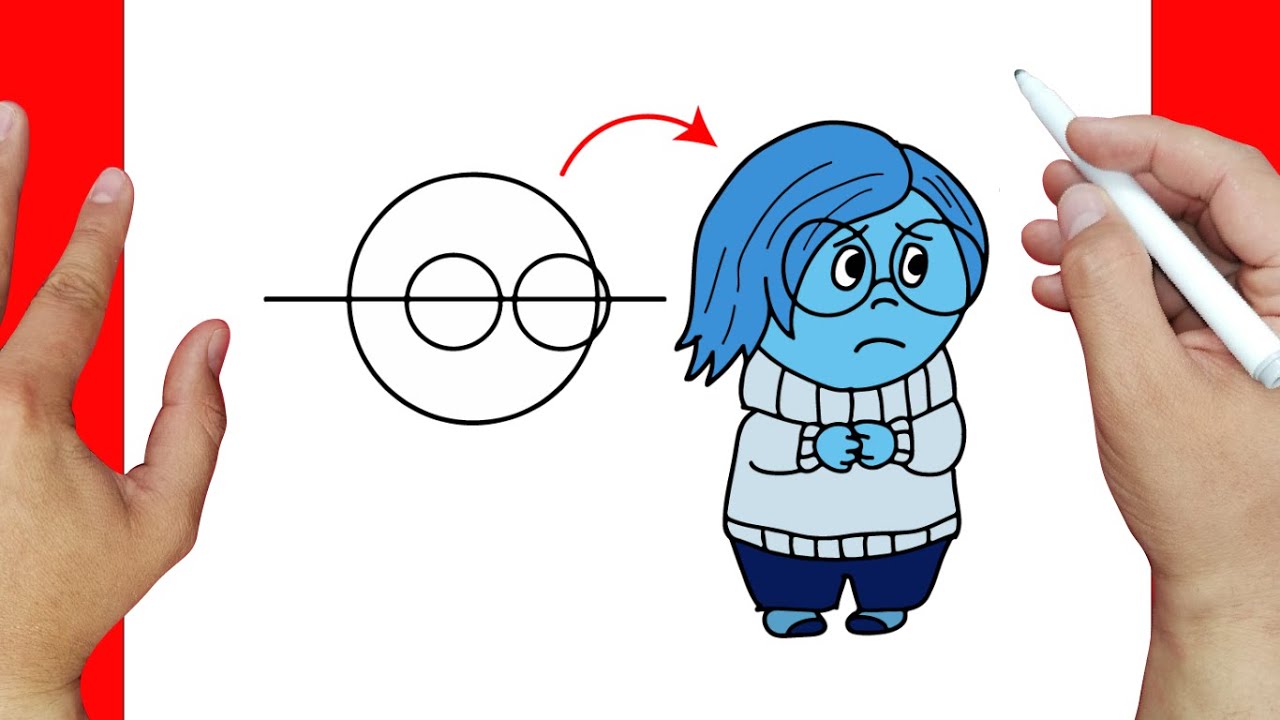 HOW TO DRAW A SADNESS FROM INSIDE OUT - YouTube