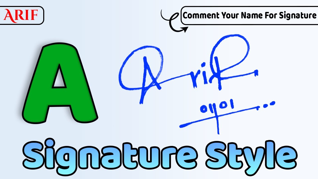 ️ Arif Name Signature Style Request Done - YouTube