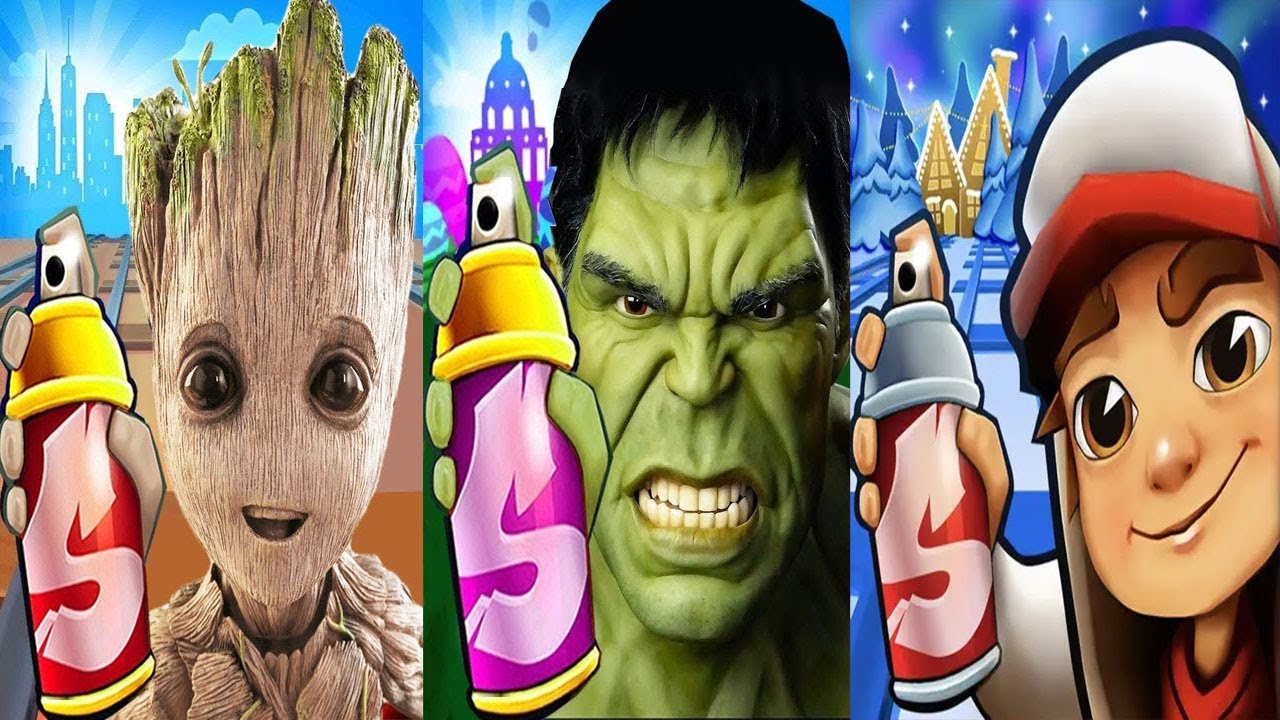 Subway Surfers North Pole 2023 Captain Flash vs Groot vs Hulk Subway ...