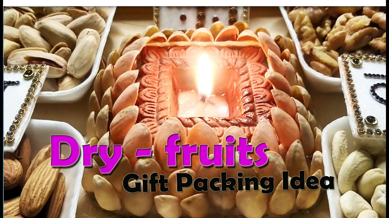 DIY gift tray using disposals l DIY GIFT idea for DIWALI l ड्रायफ्रूट ...