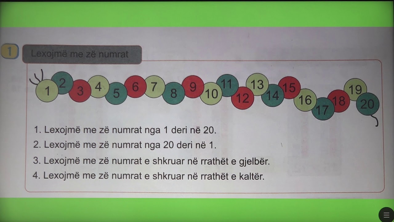 2 02 002 - Java e parë - Matematikë - Leximi i numrave deri në 20 ...