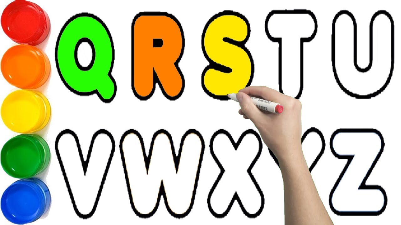 Alphabets Coloring Page | Learn QRSTU and VWXYZ Easy For Kids - Ks Art ...