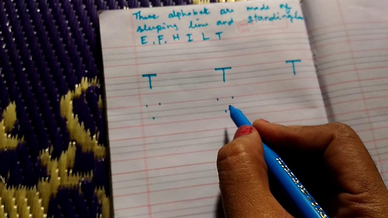 how to practice letter (T) - YouTube