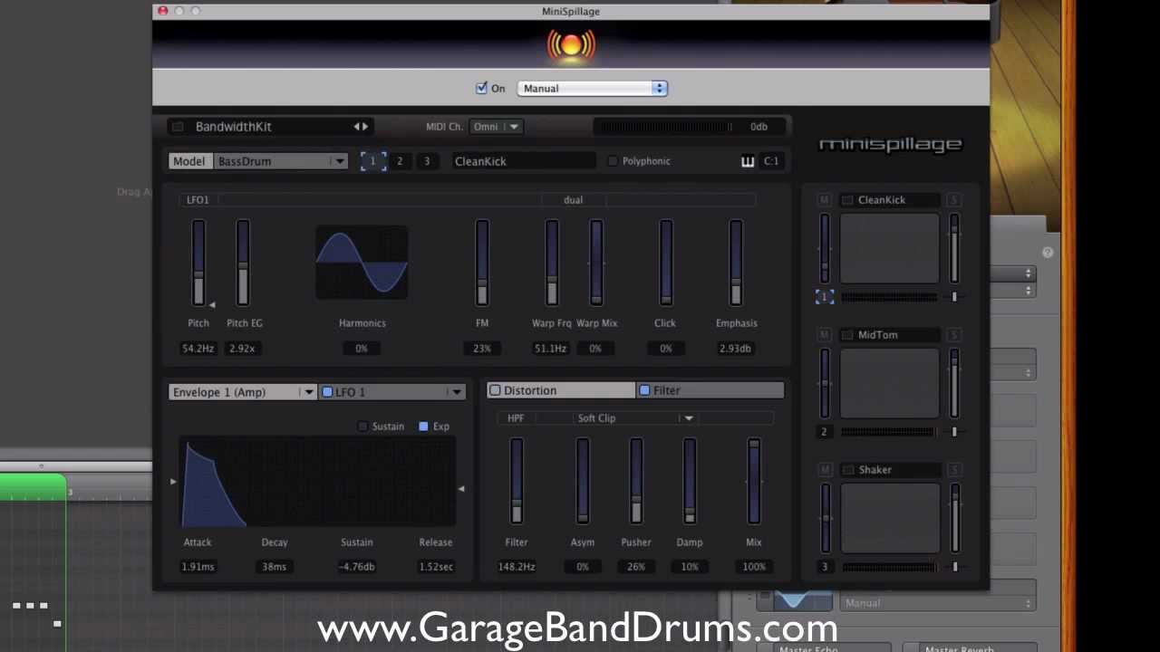 How To Use MiniSpillage Drum Synth In GarageBand - YouTube