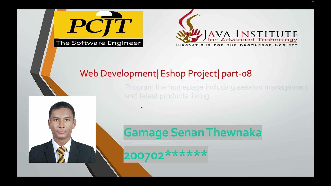 Java Institute|Web Programming | Eshop | part-08 - YouTube