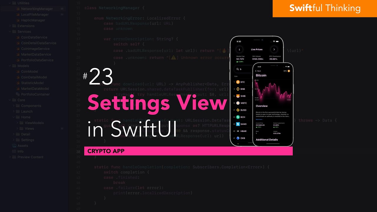 Add A Settings Screen Using A List With Sections Swiftui Crypto App 9695