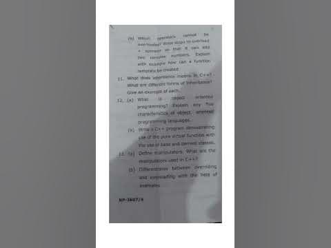 B.SC(CS) 2nd year 4th Sem OOP through C++ 2022 Last year question paper #ccsu #techcs144 #shorts ...