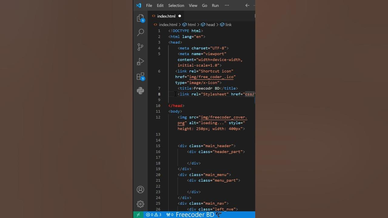 html & css link in 30 second web design Free Coder BD #freecoderbd #code #coding - YouTube