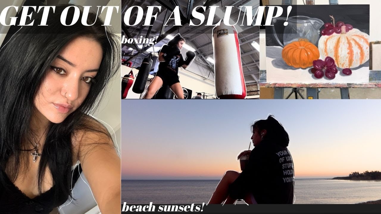 GETTING OUT OF A SLUMP! | gym, beach sunsets, hw, coffee - YouTube