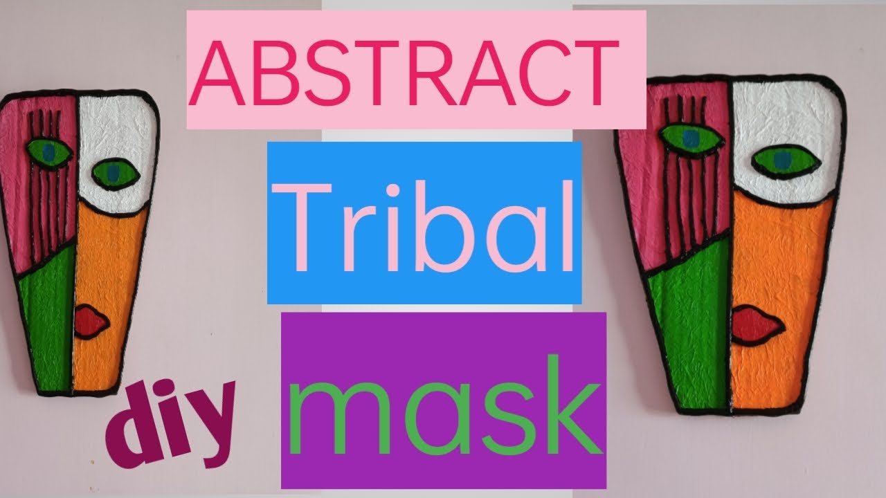 tribal mask with cardboard /tribal mask /tribal mask wall hanging /diy ...
