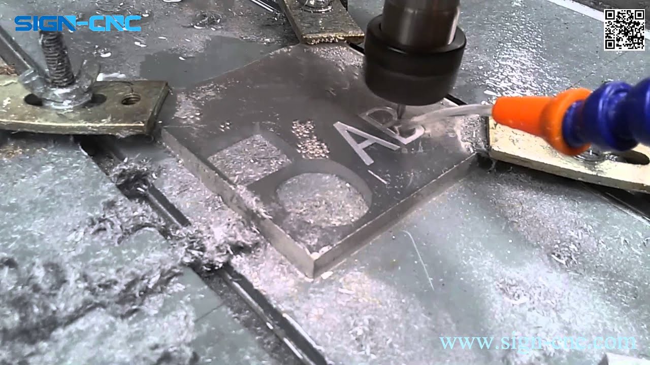 SIGN-4040/6060 2.2kw professinal metal carving cnc router working on ...