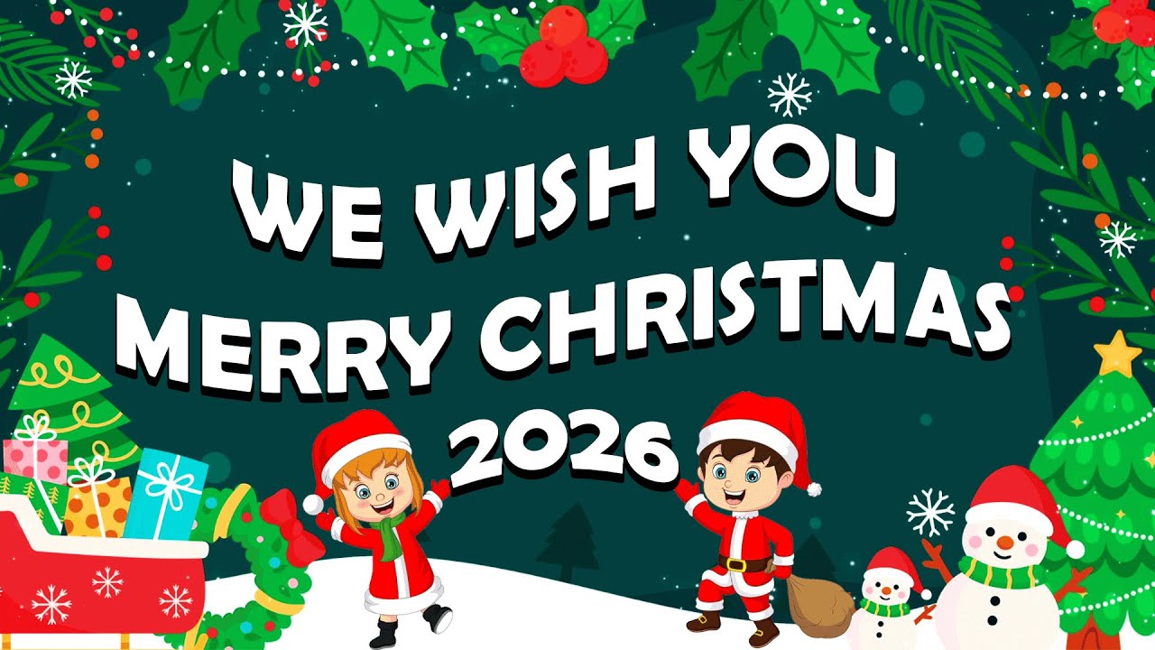 We Wish You a Merry Christmas Song With Lyrics 🎄 || Happy Christmas 🎁 ...