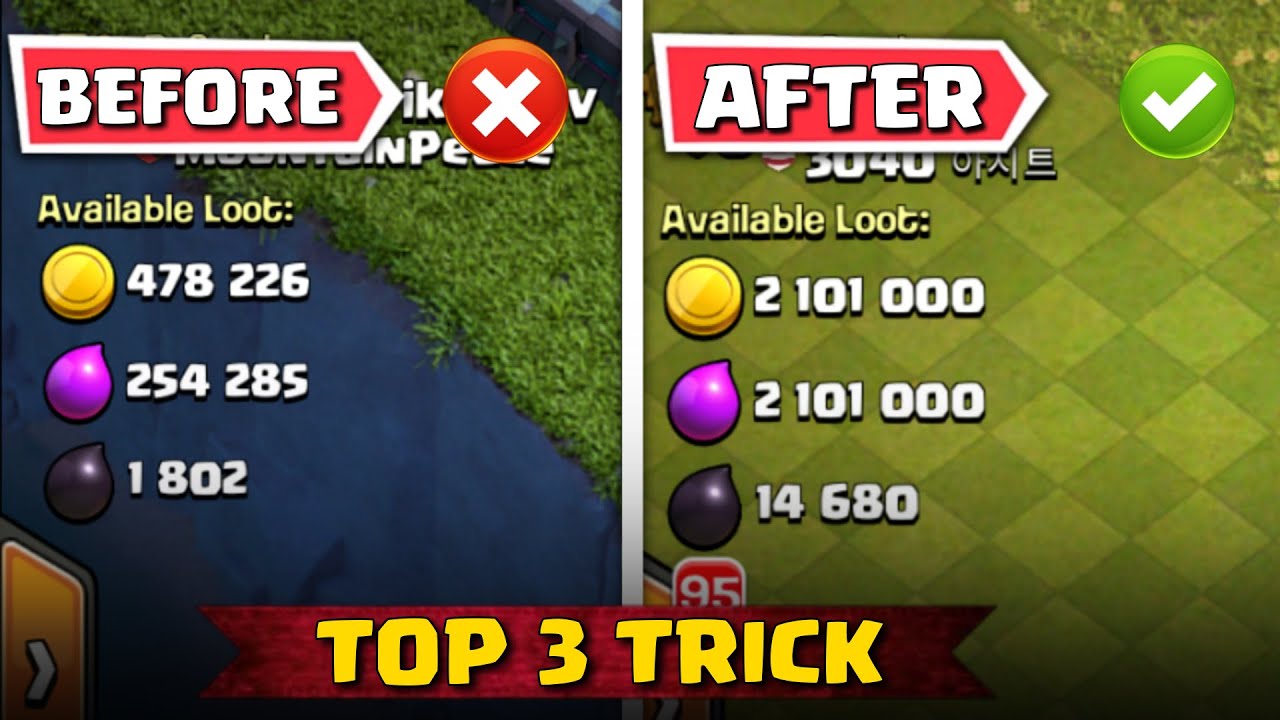 How To Get Big Loot in Every Search! Clash of Clans Tips And Tricks ...