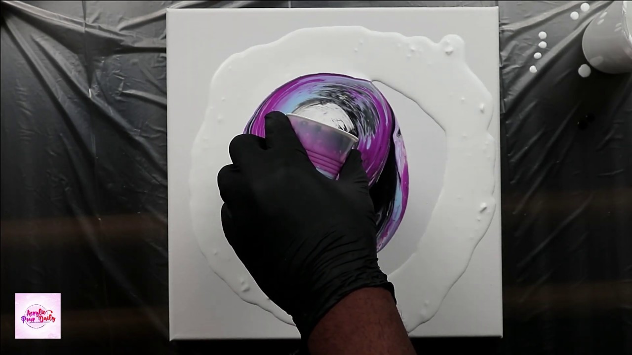 Acrylic Pour Tree Ring Technique / Soothing and Relaxing Tutorial ...