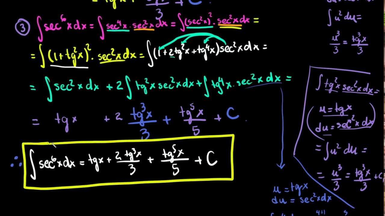 2 Integral Trigonométrica - Potências Pares de Secante - YouTube