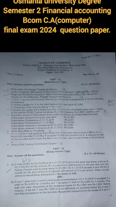 Financial Accounting Semester - 2. Bcom(computer Application) Final ...