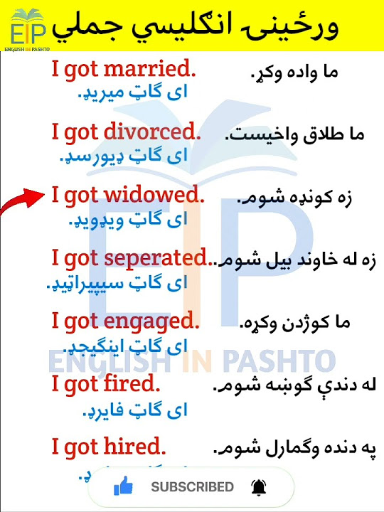 ورځينۍانګليسيجمليdailyenglishenglishinpashtoshortssubscribenow Youtube