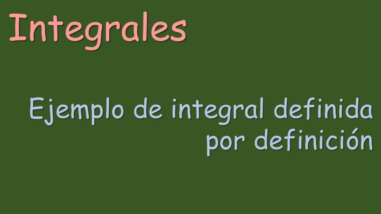Integrales - Ejemplo de integral definida por definición - YouTube