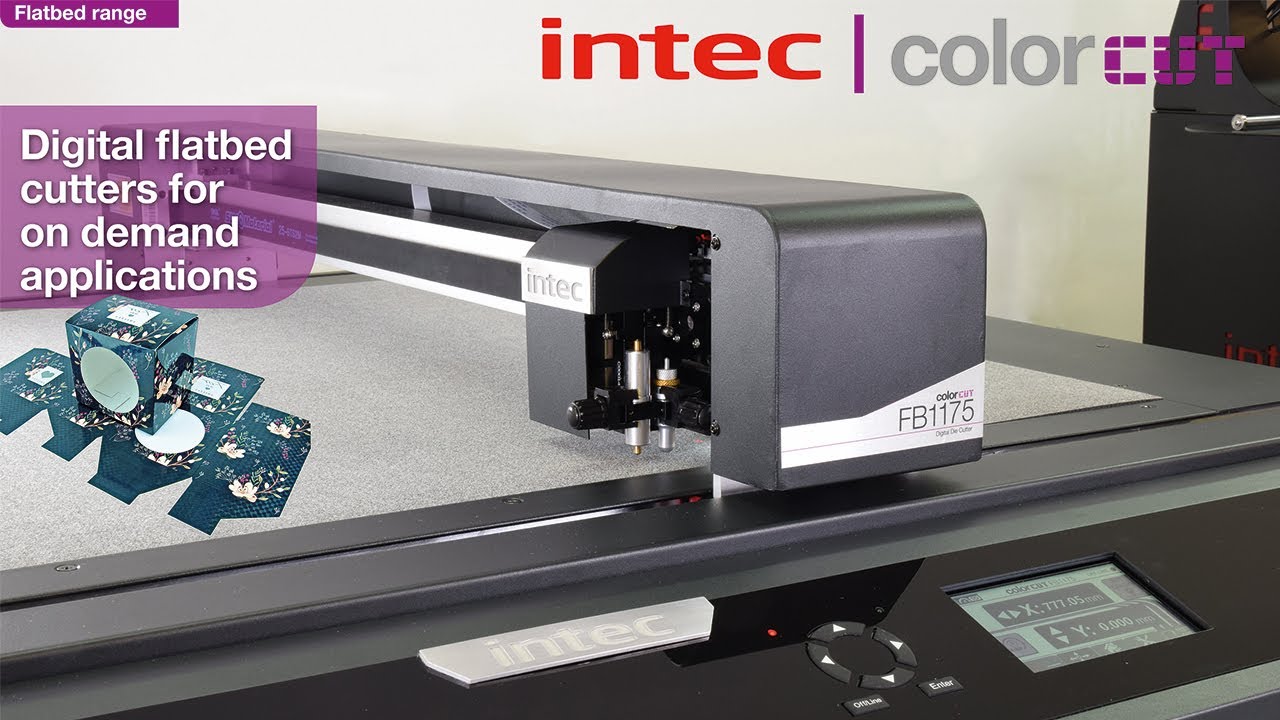 New Intec ColorCut FB1175 advanced Flatbed Cutting table. - YouTube