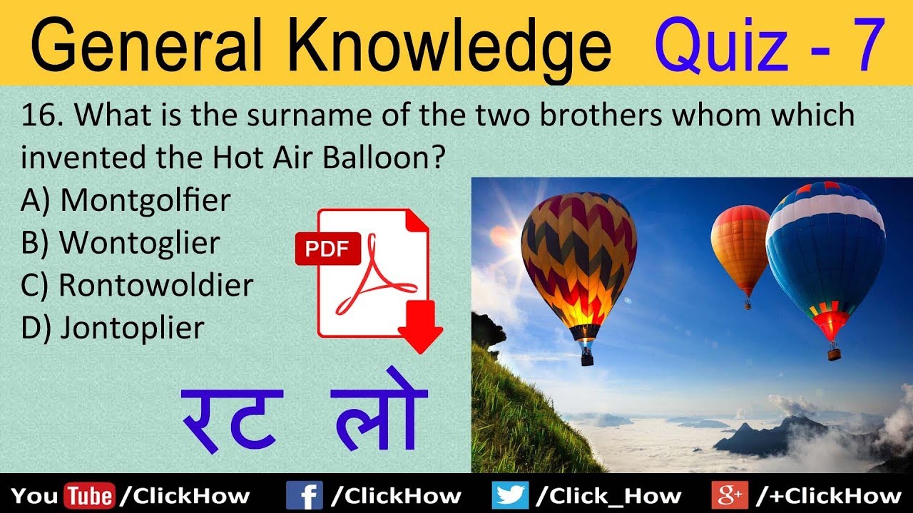 Basic GK General Knowledge Questions and Answers in English | Quiz - 7 ...