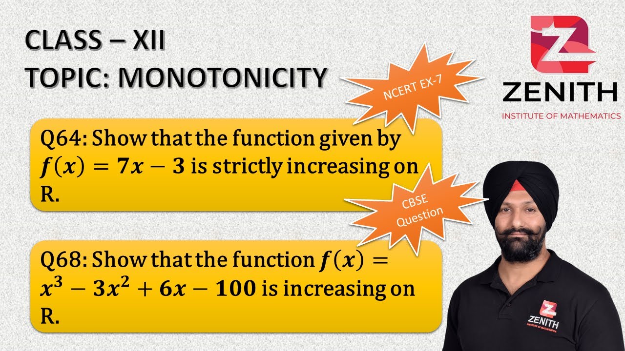 Show that the function given are strictly increasing on R. - YouTube