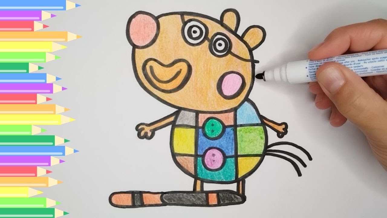 🌈Cómo dibujar colorear a Pedro Pony🎠de Payaso🤡Peppa Pig🐷How to draw ...