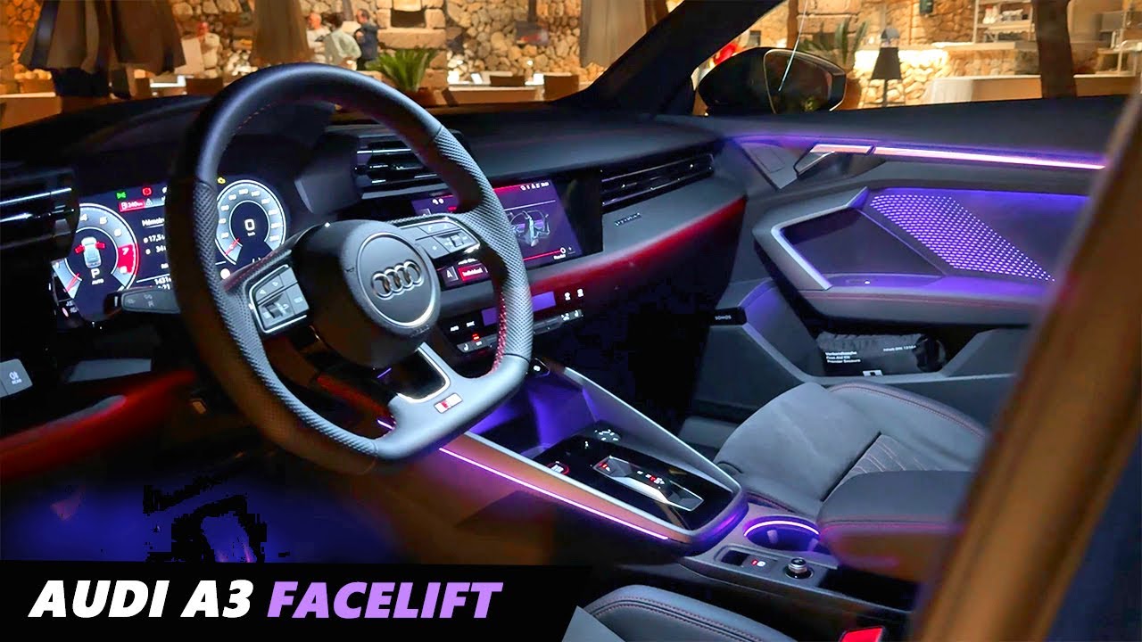Intérieur Audi A3 Facelift éclairage d'ambiance LED Sine - YouTube