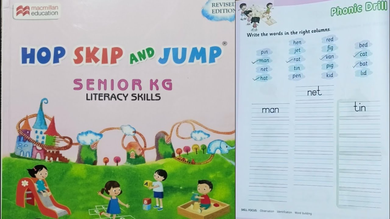 Phonic Drill / Hop skip and jump senior kg literacy skills pg no 42 ...
