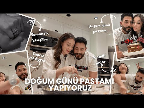 SEVGİLİMLE DOĞUM GÜNÜ PASTAMI YAPIYORUZ | SÜPRİZ HEDİYE 😲
