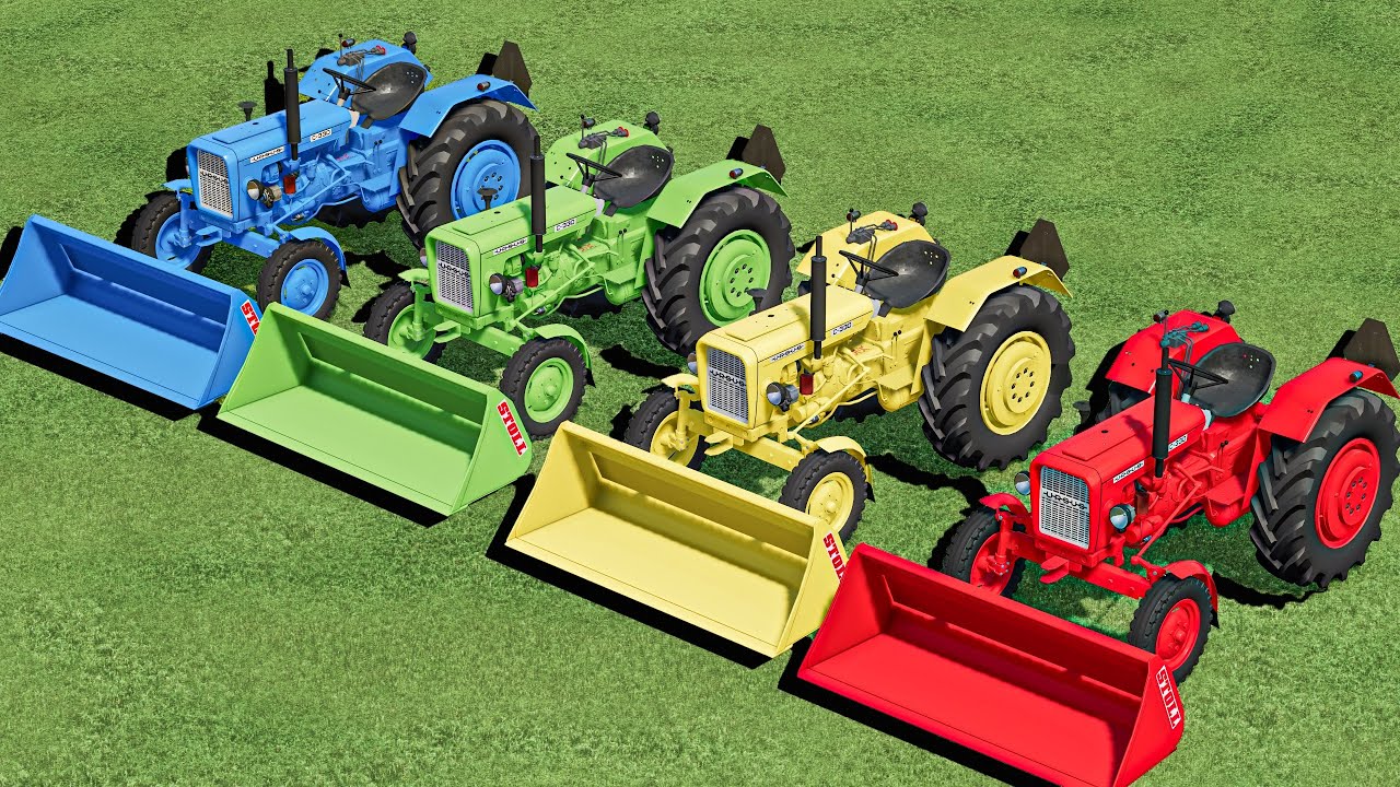 Mini Tractor Of Colors - Front Loaders WORK with Tractor and Trucks ...