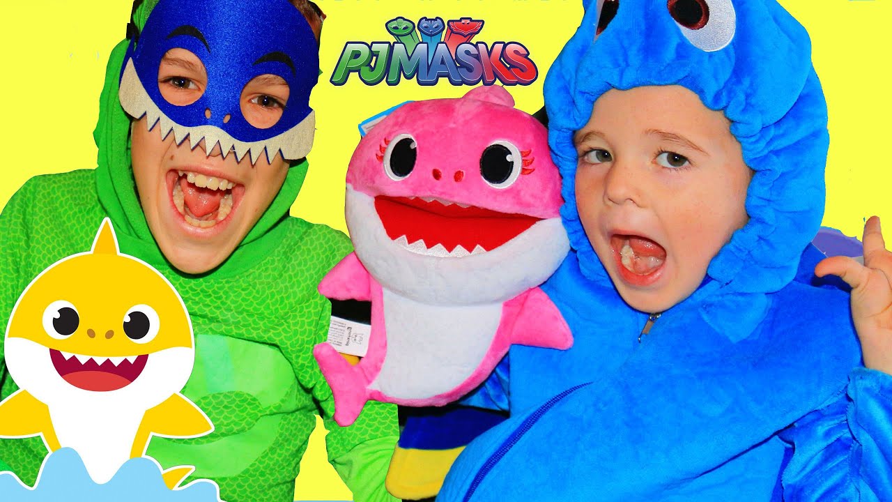 PJ Masks Gekko sings new Baby Shark Song! Catboy Scared of Baby Shark ...