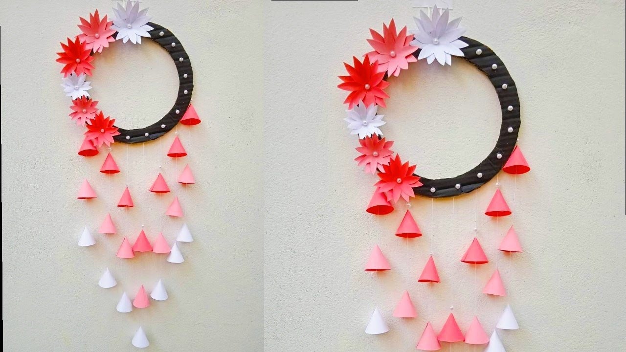Easy paper wall Hanging idea/Paper Room decor idea/Paper Flower/DIY ...