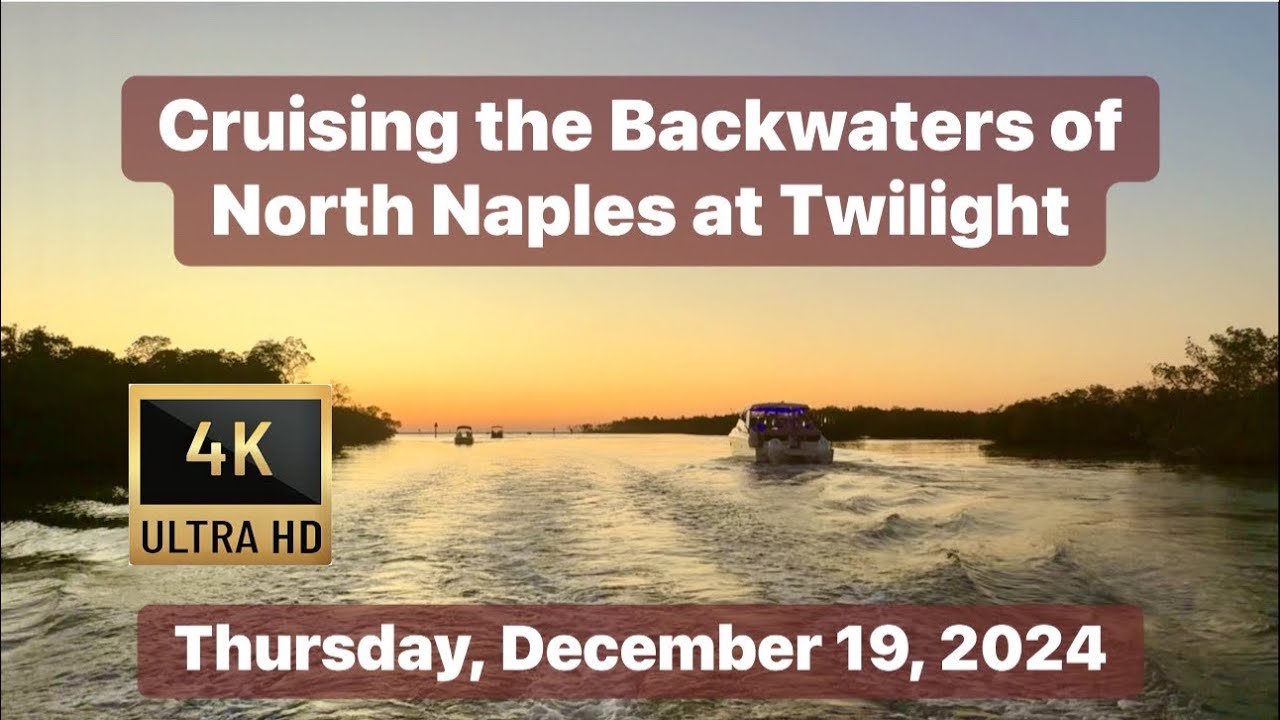 Cruising the Backwaters of North Naples, Florida during Twilight with ...
