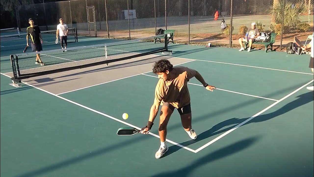 STRONG BACK-HAND SLAMS DOWN THE LINE! 4.5 Pickleball at CCU in SC - YouTube