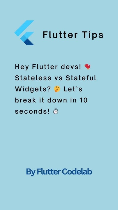 Stateless vs Stateful Widgets in Flutter: Explained in 10 Seconds! #coding #programming - YouTube
