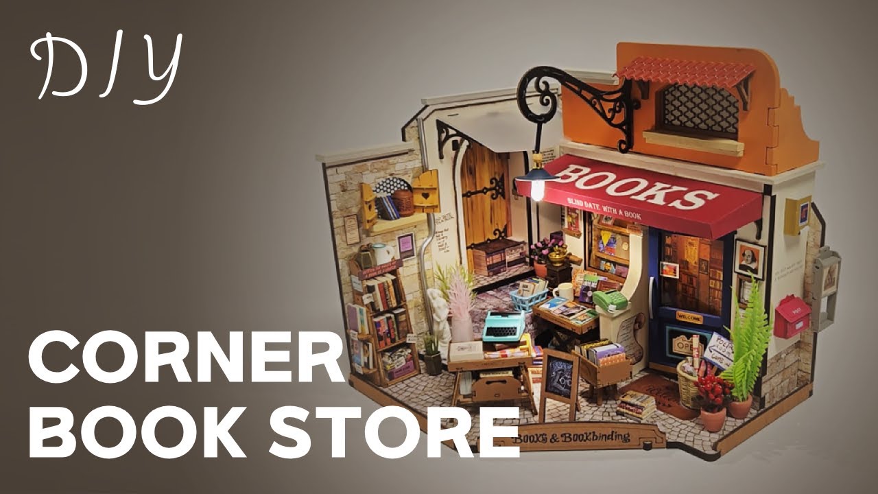 [DIY] 미니어처 하우스 코너 서점 만들기 ㅣ MINIATURE DOLLHOUSE CORNER BOOKSTORE DIY ...