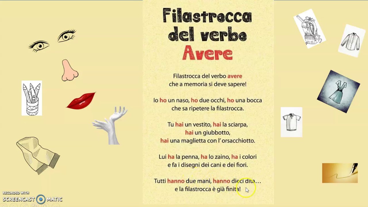 Verbo avere - YouTube