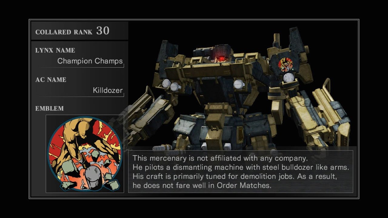 Armored Core: For Answer - Champion Champs (Killdozer) - YouTube