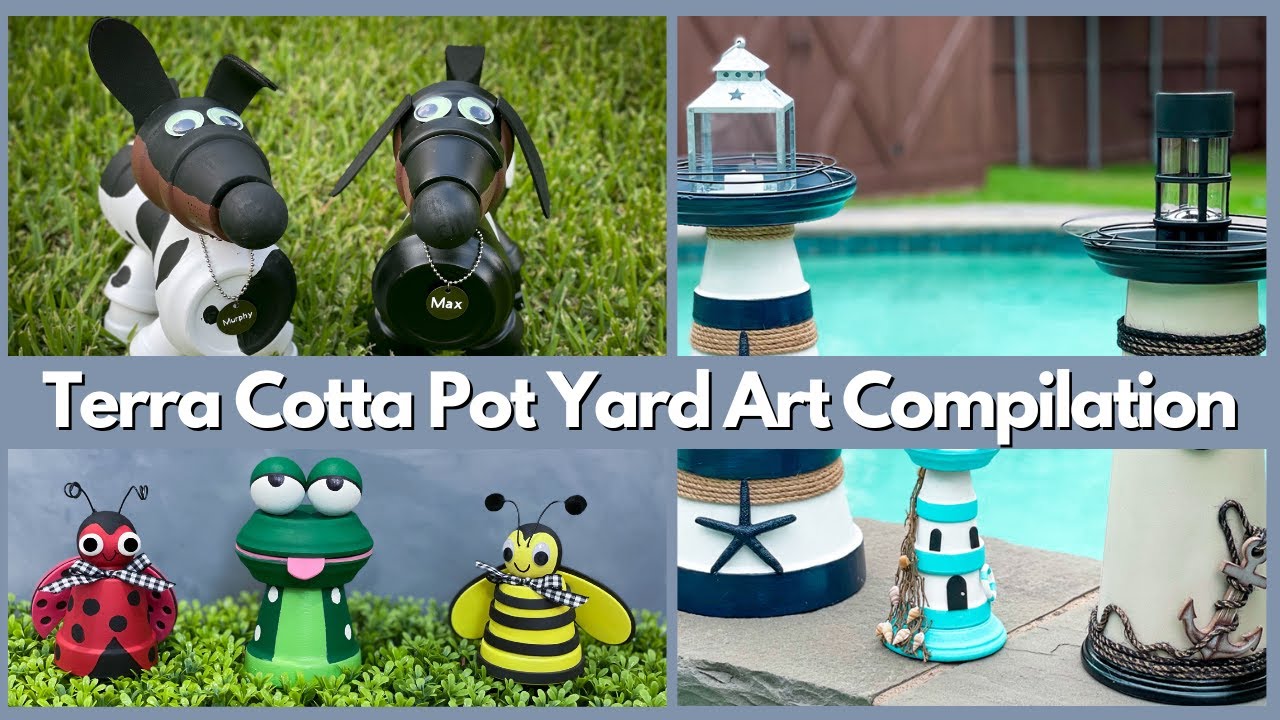 Terra Cotta Pot Yard Art Compilation/Terra Cotta Pot Animal/Lighthouse ...